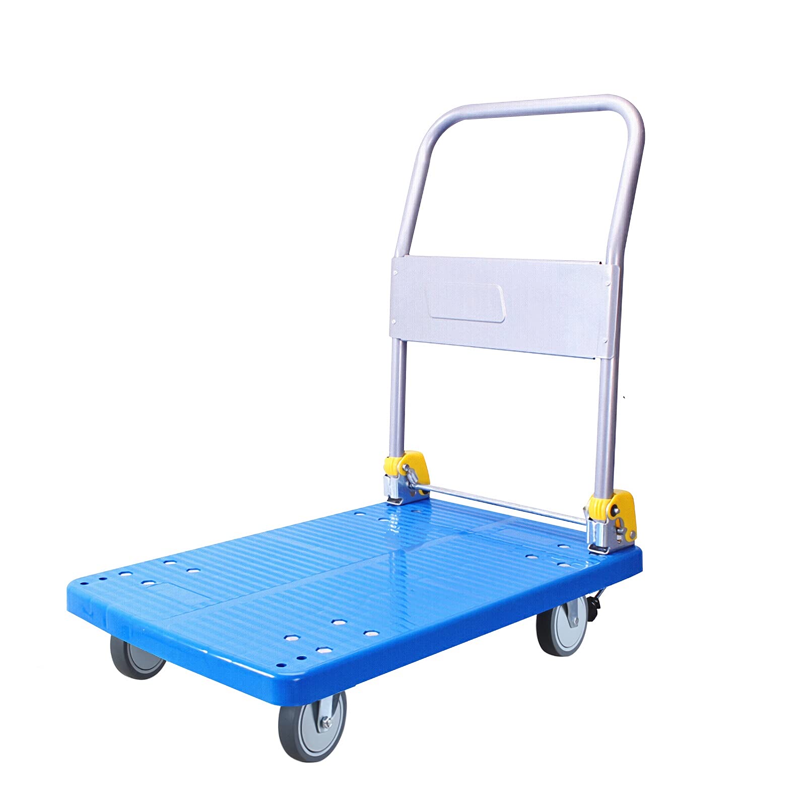 WALDOR Folding Hand Truck Plastic Deck Platform Truck Folding Moving Push Cart with Metal Handle and Silent Wheels for Office Bookstore High Capacity Trolley Portable Dolly for Moving (Size : S)