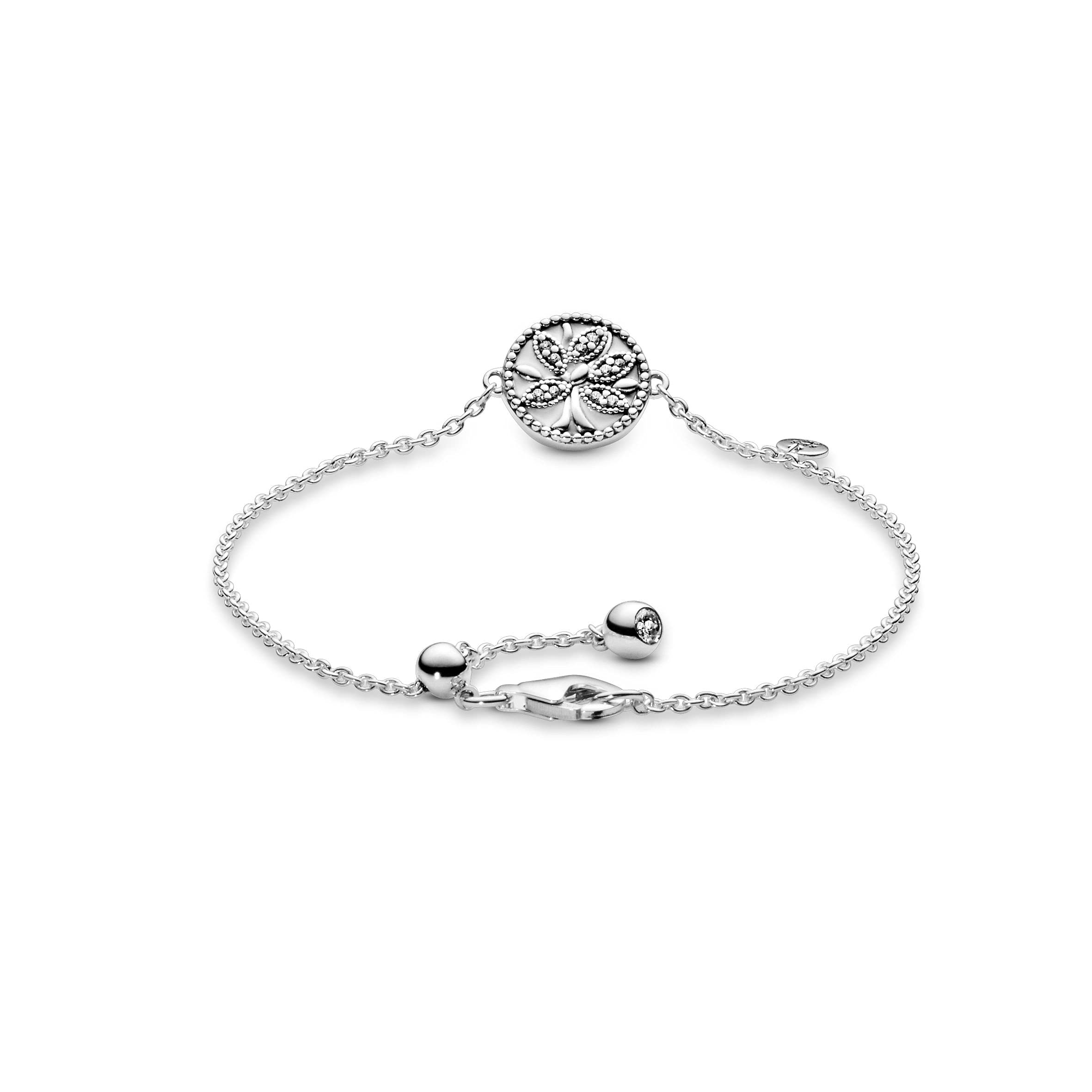 Pandora Jewelry Sparkling Family Tree Slider Cubic Zirconia Bracelet in Sterling Silver, 7.1"