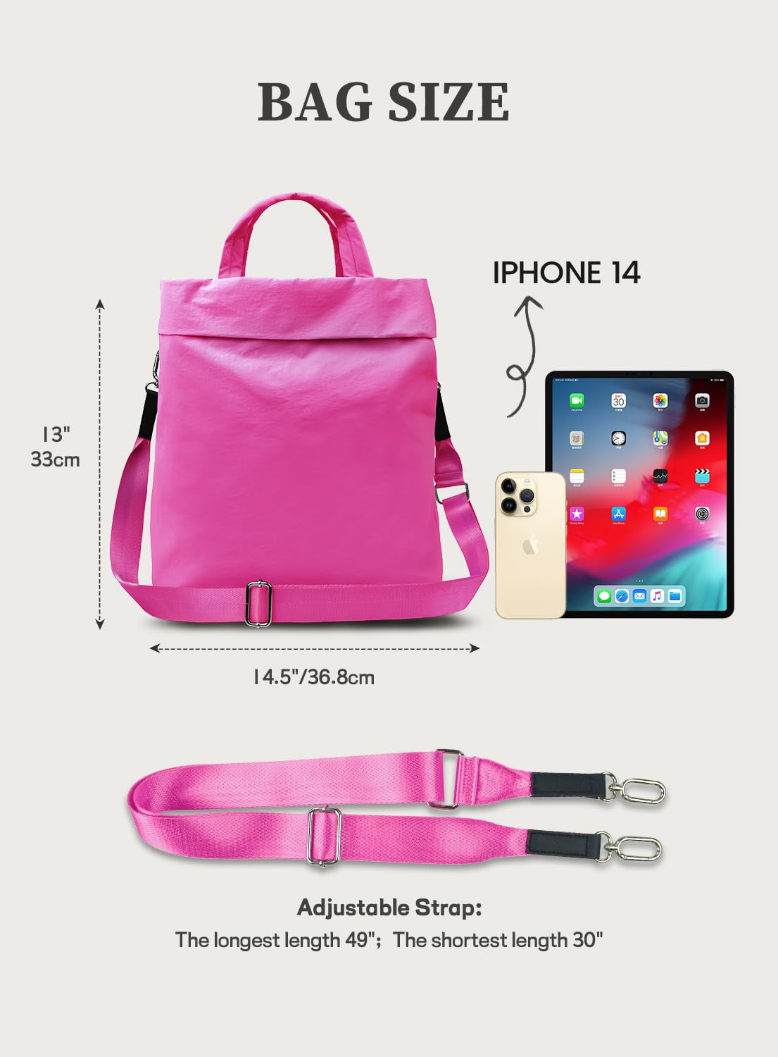 MEYFANCY Women Tote Bag Large Shoulder Bag Top Handle Handbag with Adjustable Strap for Gym, Work, Travel