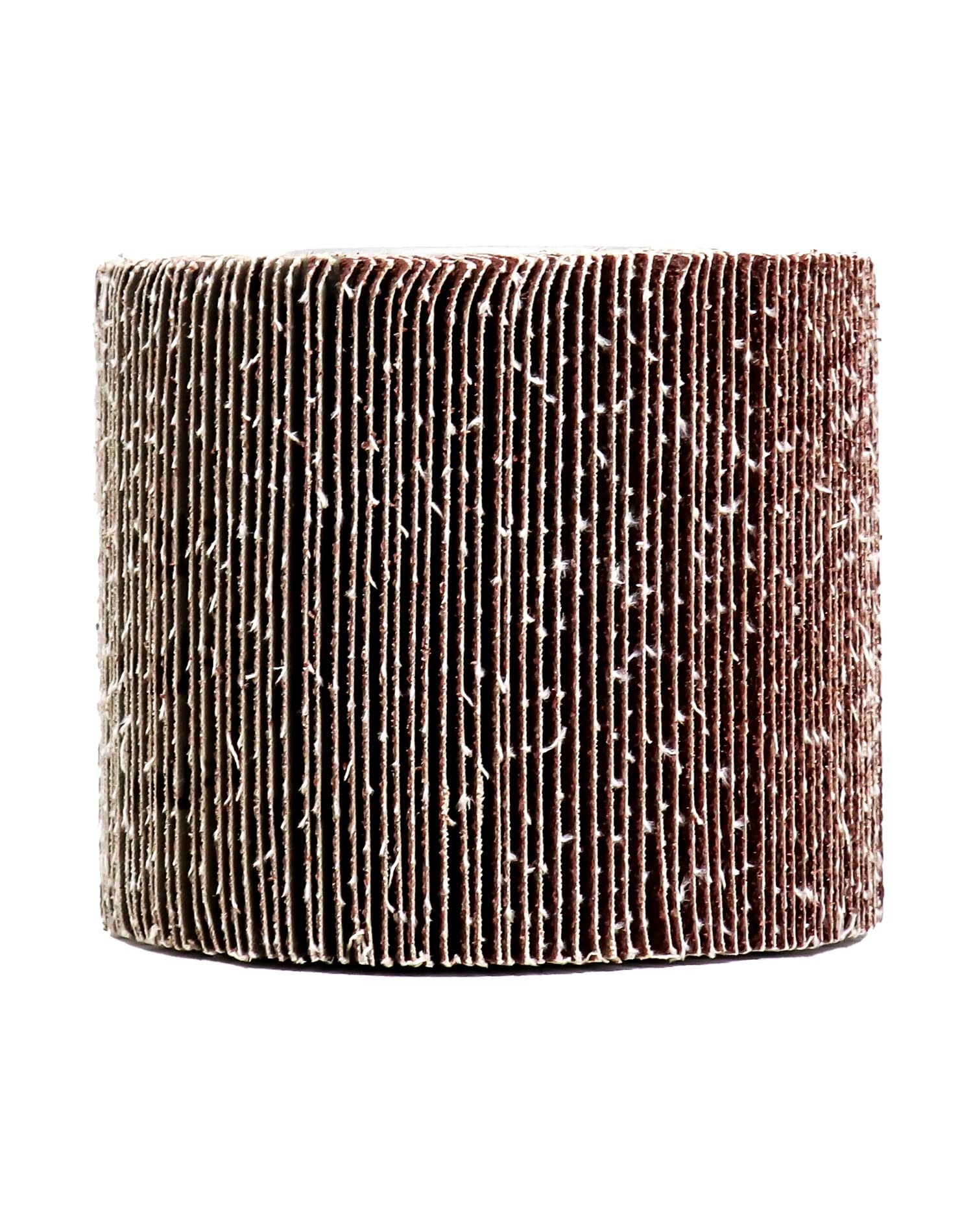 QWORK Flap Sanding Wheel, 2 Pack Wire Drawing Polishing Wheel, Aluminum Oxide Drum Burnishing Brush, 4.5" x 4" with 3/4"-4 Keyway (60 grit), Remove Rust/Weld Burr/Grinding
