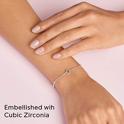 Pandora Jewelry Sparkling Crown O Cubic Zirconia Bracelet in Sterling Silver, 7.9"