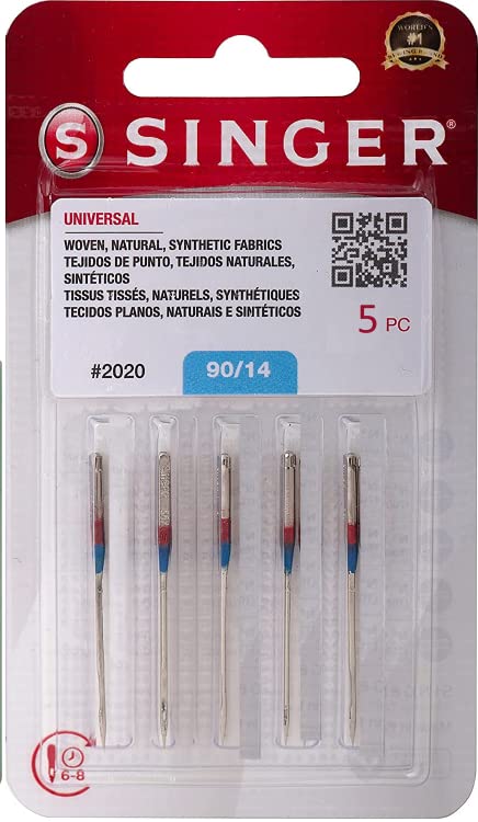 Singer 20 Counts : 10-Pack Universal 2020 Sewing Machine Needles, Size 90/14 and Singer 10-Pack Universal 2020 Sewing Machine Needles, Size 100/16 Bundle with Inceler Brand Plastic Bobbin