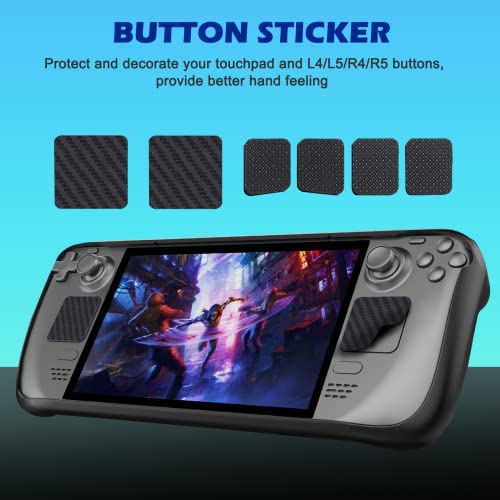 Protective Case for Steam Deck,TPU Steam Deck Protector with Kickstand, Shock-Absorption Anti-Scratch Non-Slip Anti-Collision Design Protector Cover with Button Stickers for Steam Deck - Gray