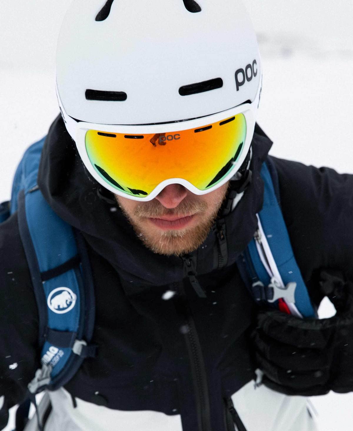POC, Fovea Clarity Goggles for Skiing and Snowboarding, Lead Blue/Spektris Orange, One Size