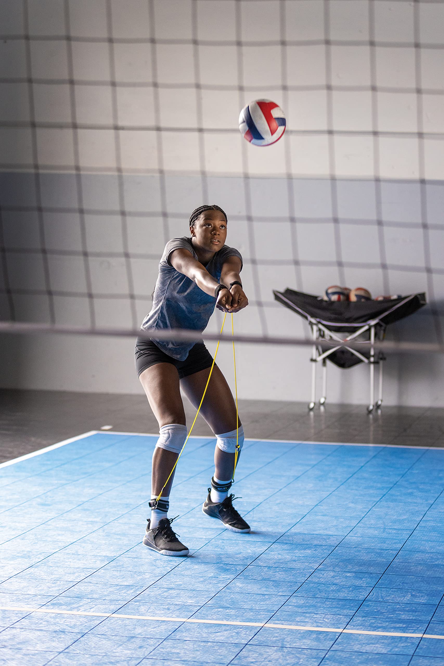 SKLZ Bump-N-Pass Volleyball Trainer with Resistance Bands for Improved Passing Technique, Black