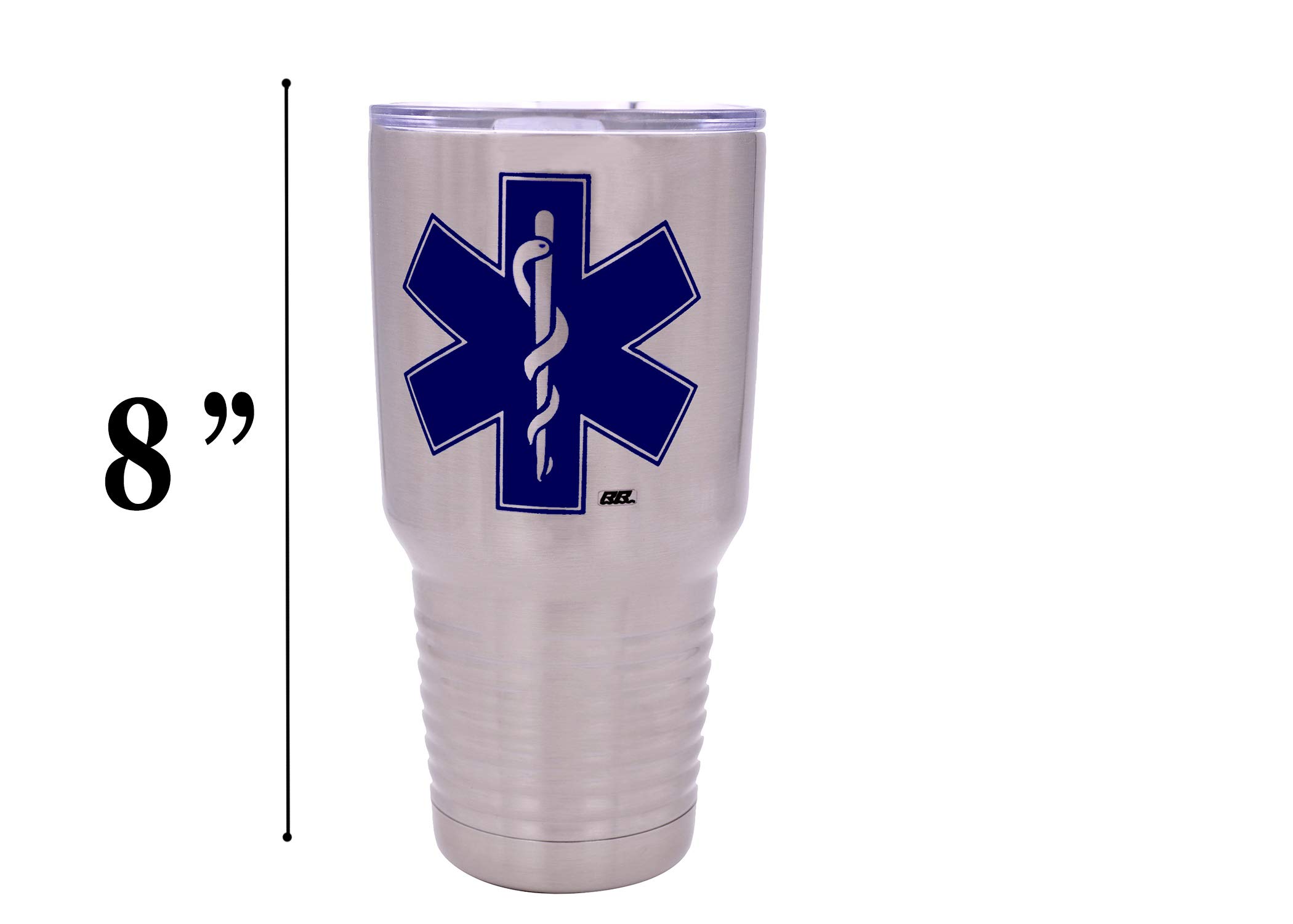 Rogue River Tactical EMT EMS Star of Life 30 Ounce Travel Tumbler Mug Cup w/Lid Paramedic Gift Ambulance