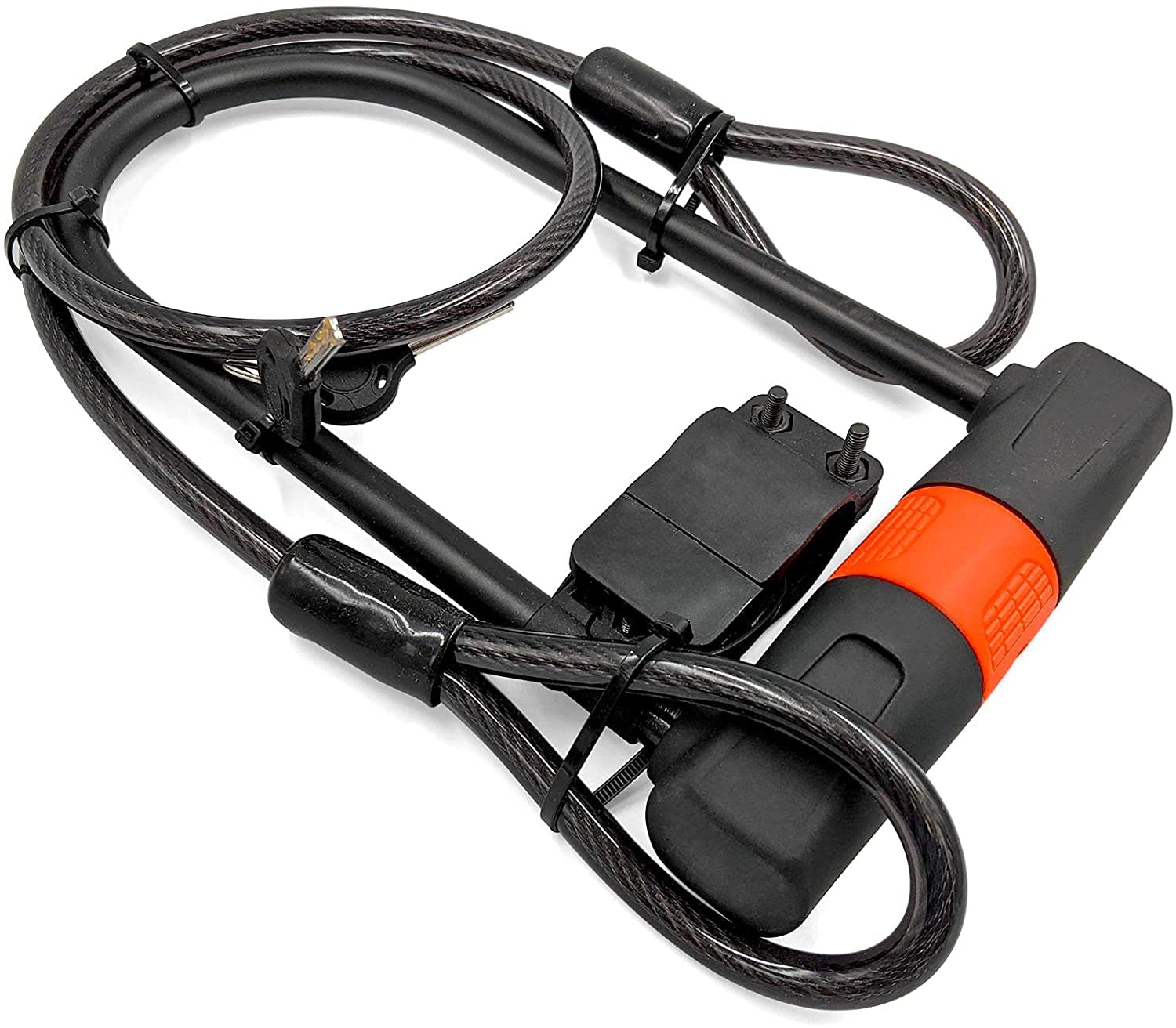 UNiqUeRetail U-Lock Bike Lock with Cable - Durable Strong Hold Lock