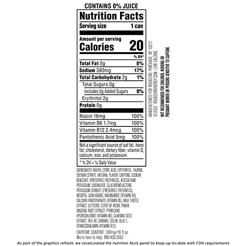 Rockstar Pure Zero Energy Drink, Fruit Punch, 0 Sugar, with Caffeine and Taurine, 16oz Cans (12 Pack) (Packaging May Vary)