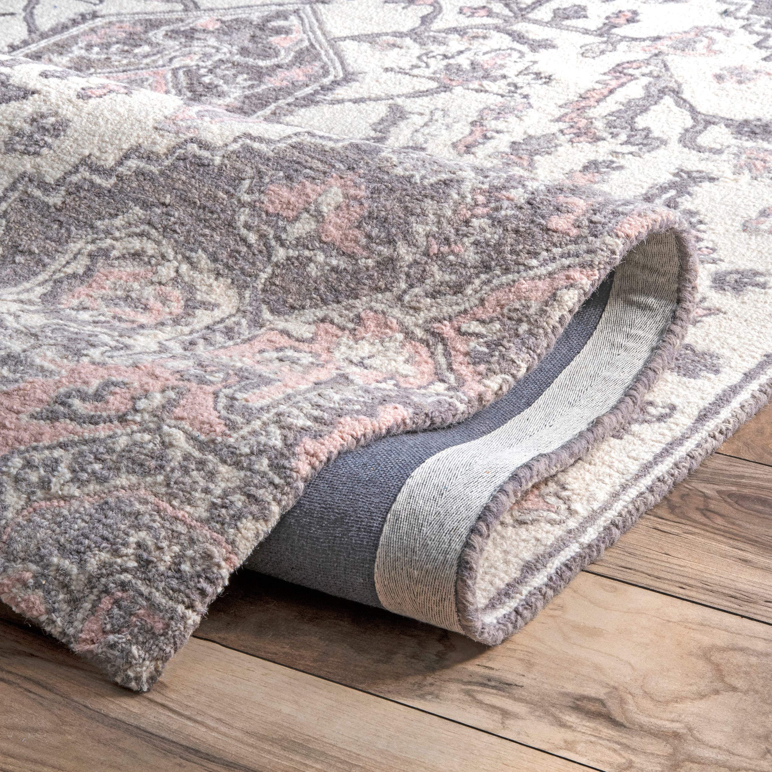nuLOOM Handmade Dewitt Floral Area Rug, 8x10, Pink