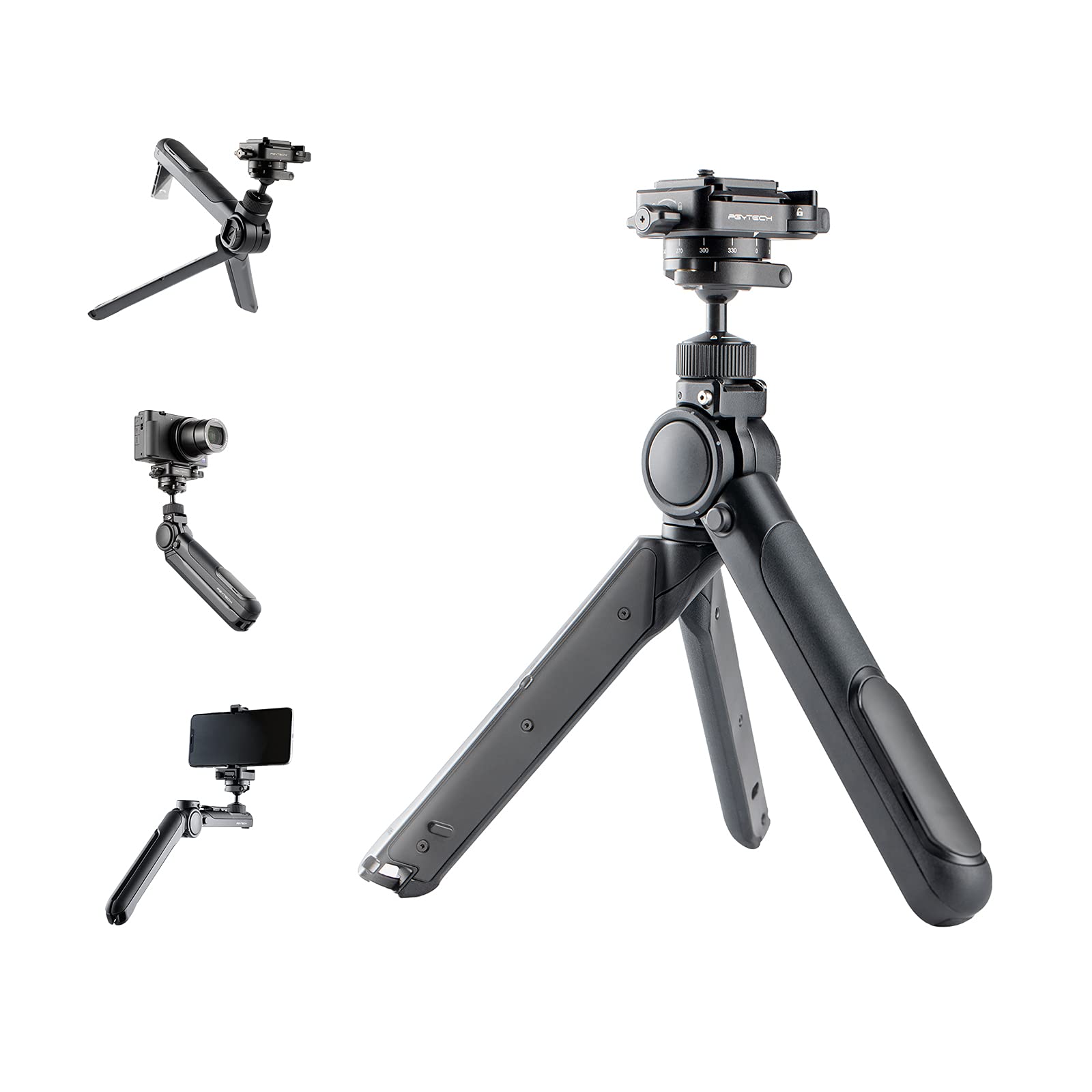 PGYTECH MANTISPOD PRO Mini Camera & Cell Phone Tripod Stand Magnesium Alloy Small Travel Flexible Vlogging Tripod | DSLR Accessories Pocket Video Vlogger Desktop Shooting Selfie Tripod Mount