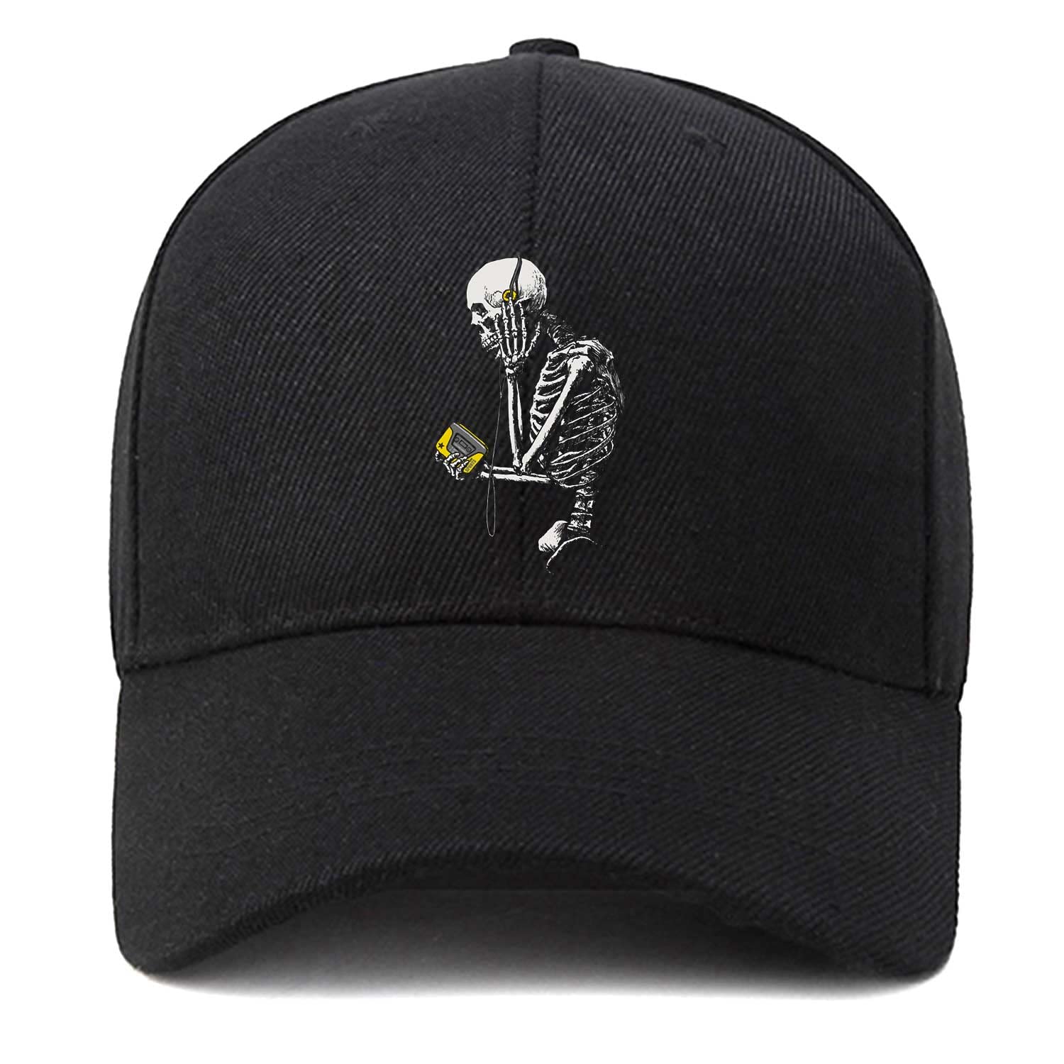 SHITOUPU Music Skull Baseball Cap Adjustable Dad Hat Unstructured Cotton Hat