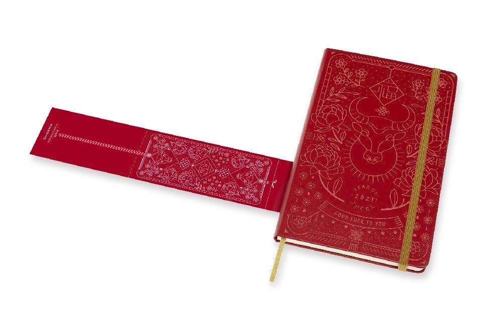 Moleskine Limited Edition Year of the Ox Notebook, Hard Cover, Large (5" x 8.25"), Ruled/Lined, Red, 240 Pages