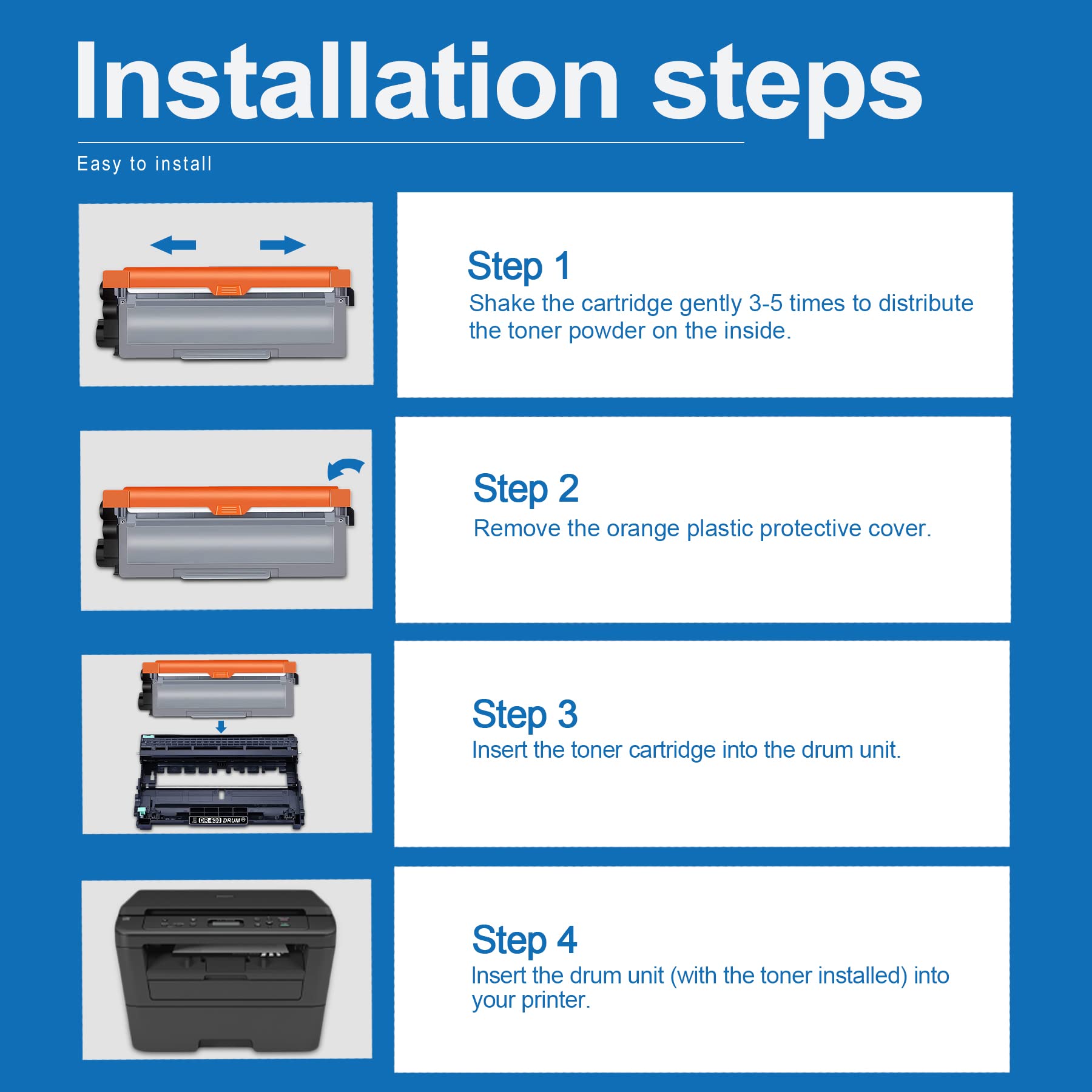 TN660 HL-L2300D TN-630 Toner Cartridge: Standard Yield Compatible TN630 Toner Cartridge Replacement for Brother HL-L2320D DCP-L2540DW HL-L2340DW MFC-L2720DW Printer (Black, 1 Pack)