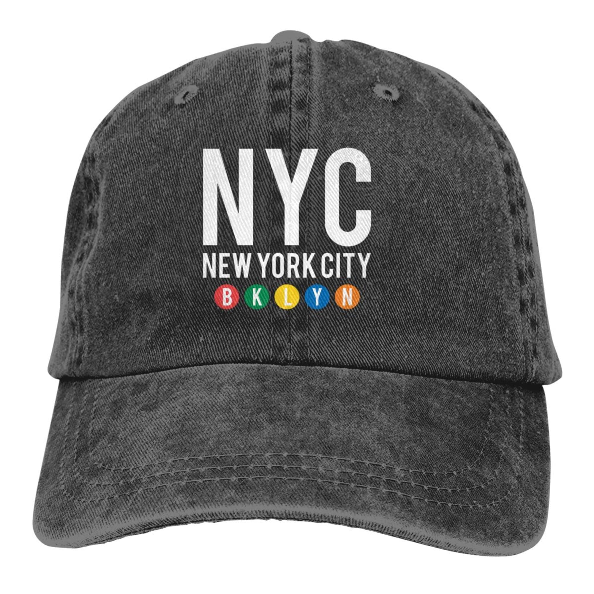 Unisex Adult Cotton Baseball Caps Adjustable Washable Distressed New York Hats