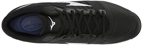 Mizuno Baseball Footwear Mid Mens Metal Baseball Cleat Black-white (9000), 12