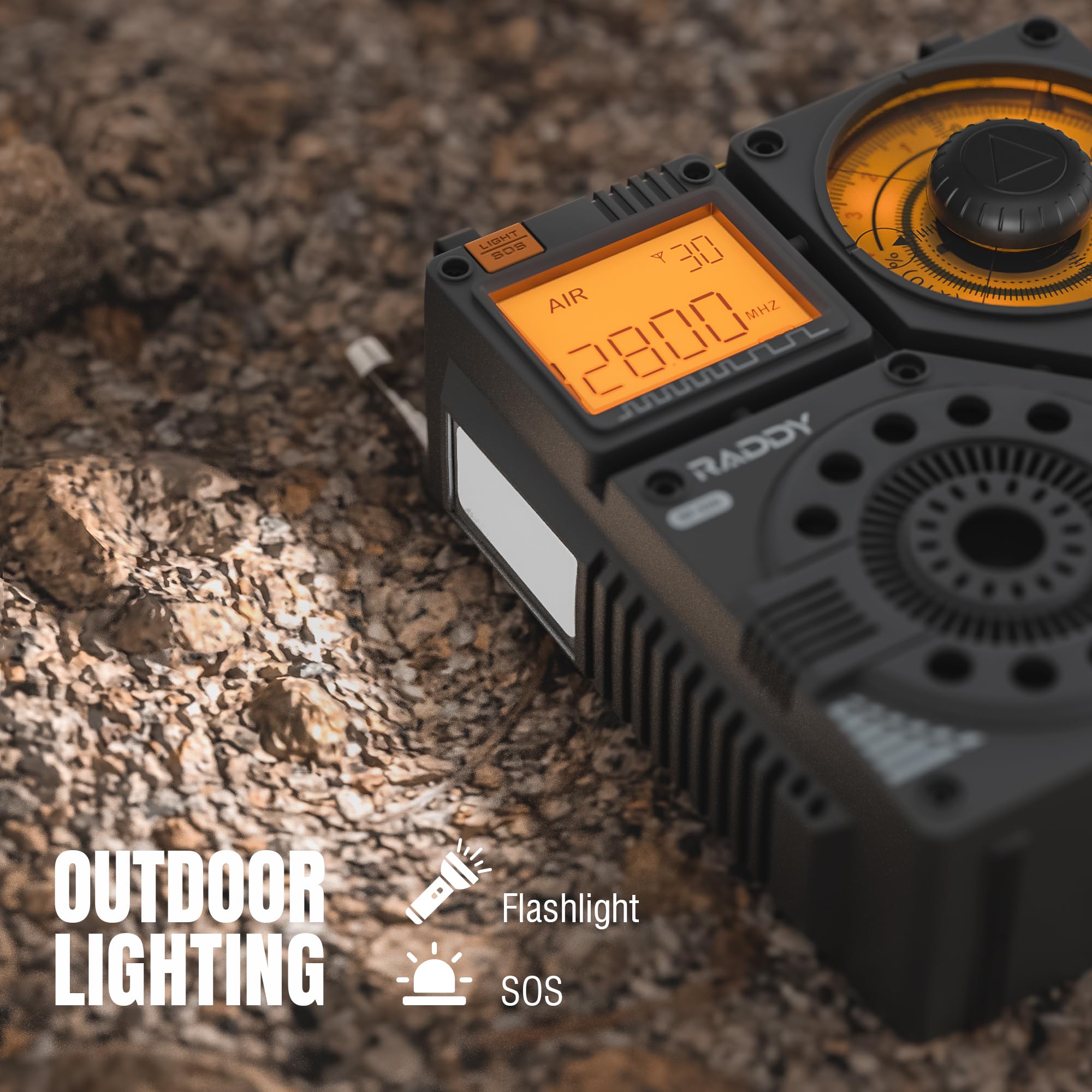 Raddy RF320 APP Control Shortwave Radio, AIR/FM/AM/VHF/SW/WB Receiver, Portable Radio Rechargeable w/ 9.85 Ft Wire Antenna