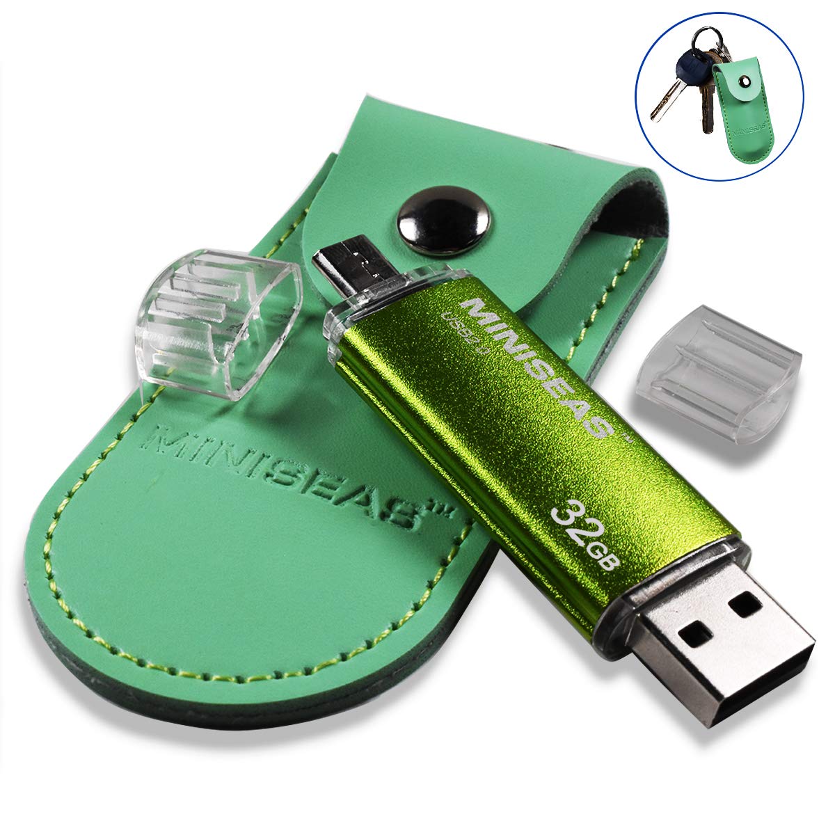 OTG USB Flash Drive Miniseas Micro-Port Memory Stick for Android Phones,USB 2.0 Pen Drive Jump Drive for Tablets, Thumb Drive Pendrive for Android Devices/PC/Tablet/Mac (32GB, Green)