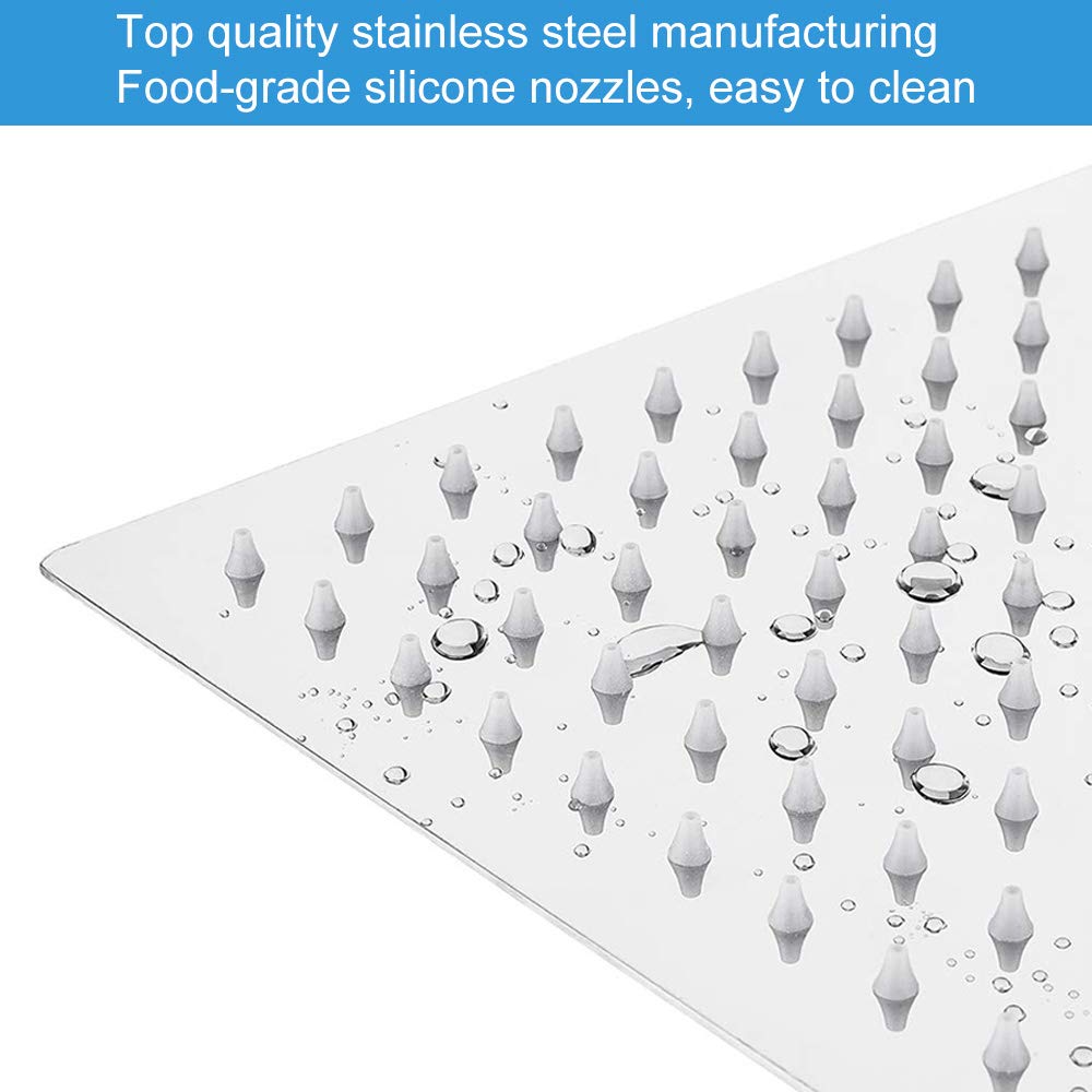Rain Shower Head with 11’’ Adjustable Extension Arm, Large Stainless Steel High Flow Rainfall Square Shower head, Bath Shower Waterfall Full Body Coverage (12 Inch Showerhead with Arm, Chrome)