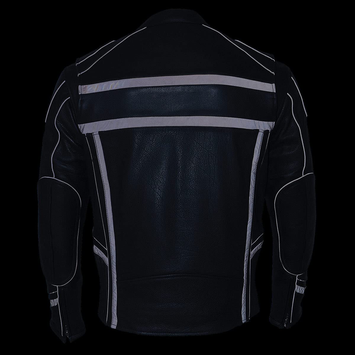 Milwaukee Leather ML2083 Men's Black Vented Reflective Leather Jacket - 3X-Large