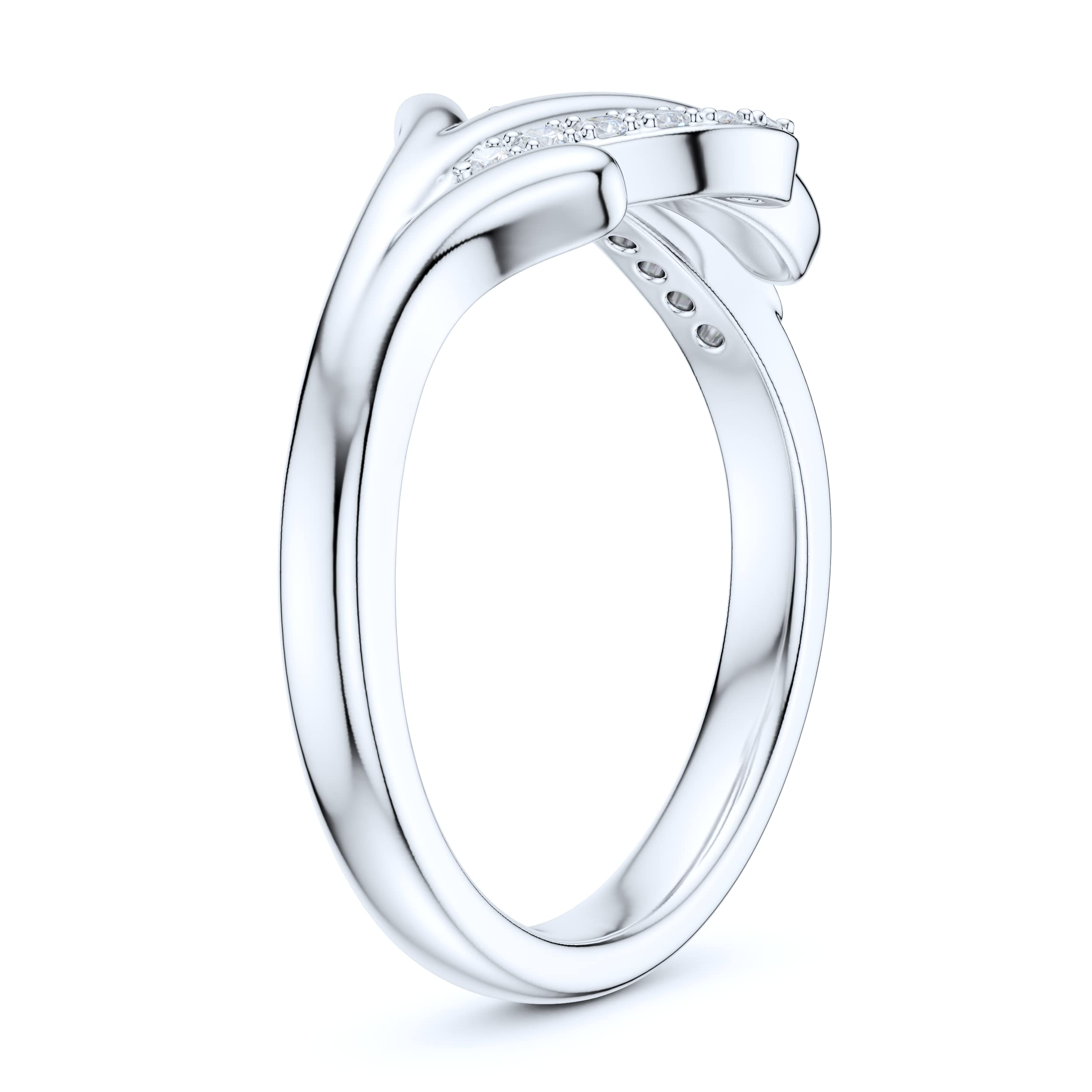 PRSTANI Sterling Silver Simulated Round Brilliant Cut Diamond Deer Reindeer Antler Style Promise Ring For Women (7)