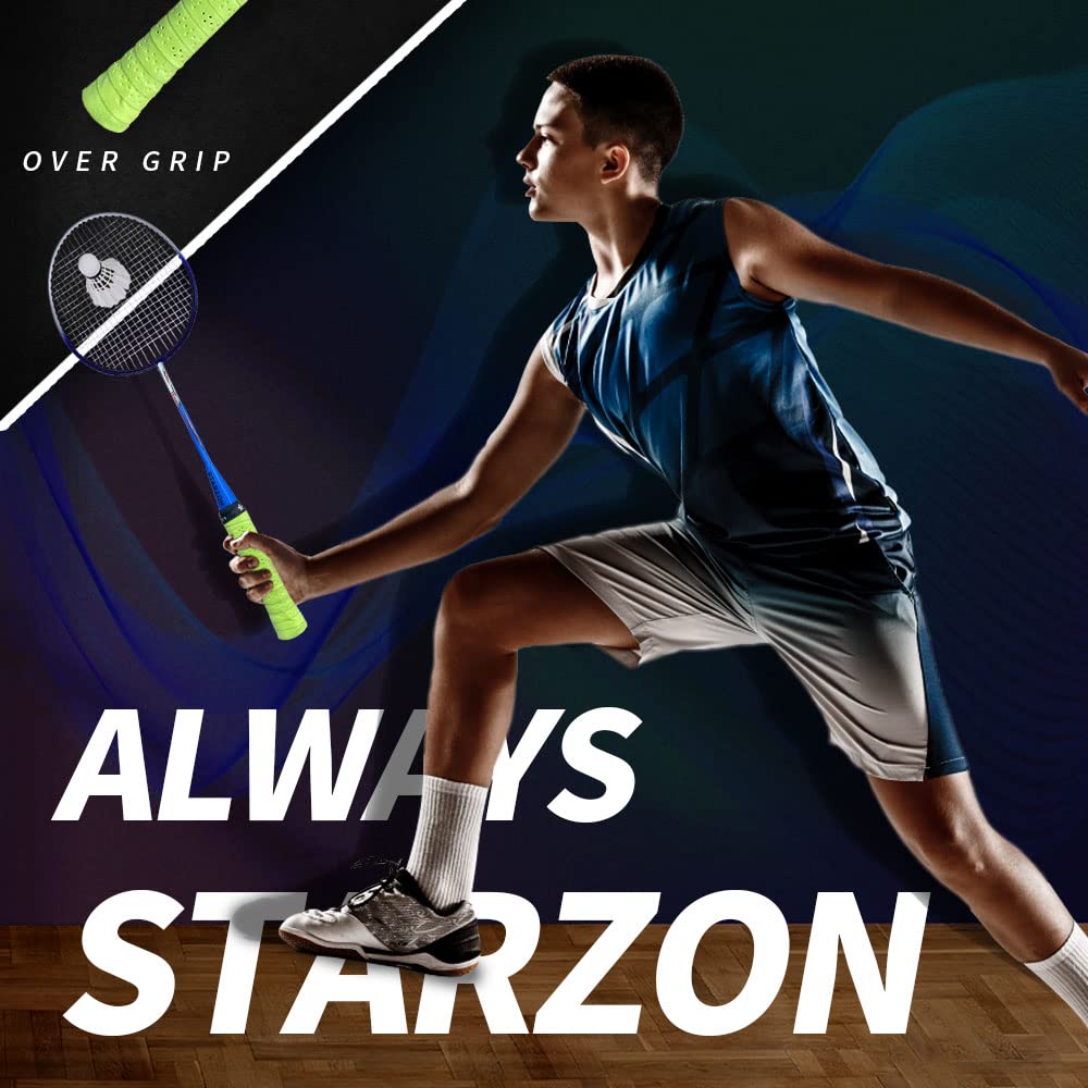 STARZON Racket Grip Anti Slip Perforated Tennis OverGrip Badminton Pickleball Mix Color Pack of 20