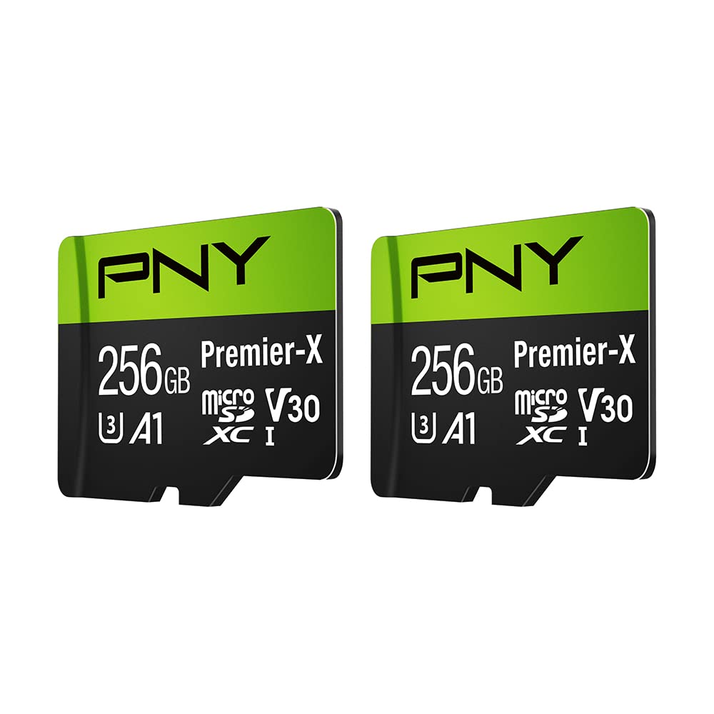 PNY 256GB Premier-X Class 10 U3 V30 microSDXC Flash Memory Card 2-Pack