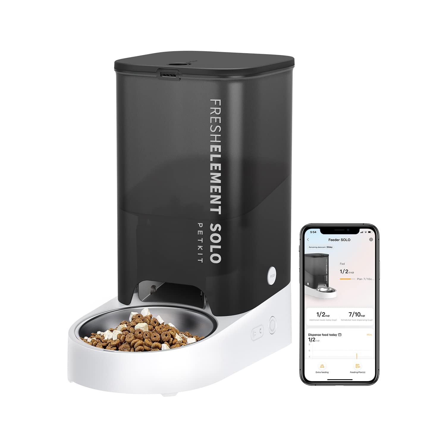 PETKIT Automatic WiFi Cat Feeder, BPA-Free, 304 Stainless Steel, Up to 15 Days Feeding, Remote App Control, Fresh Lock Technology