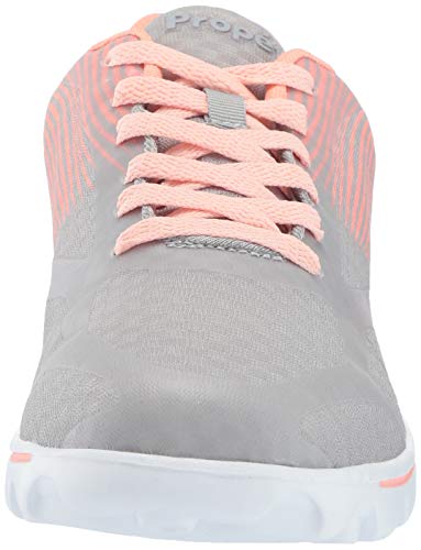 Propét Women's Bailey Shoe, Grey/Peach, 06 D US