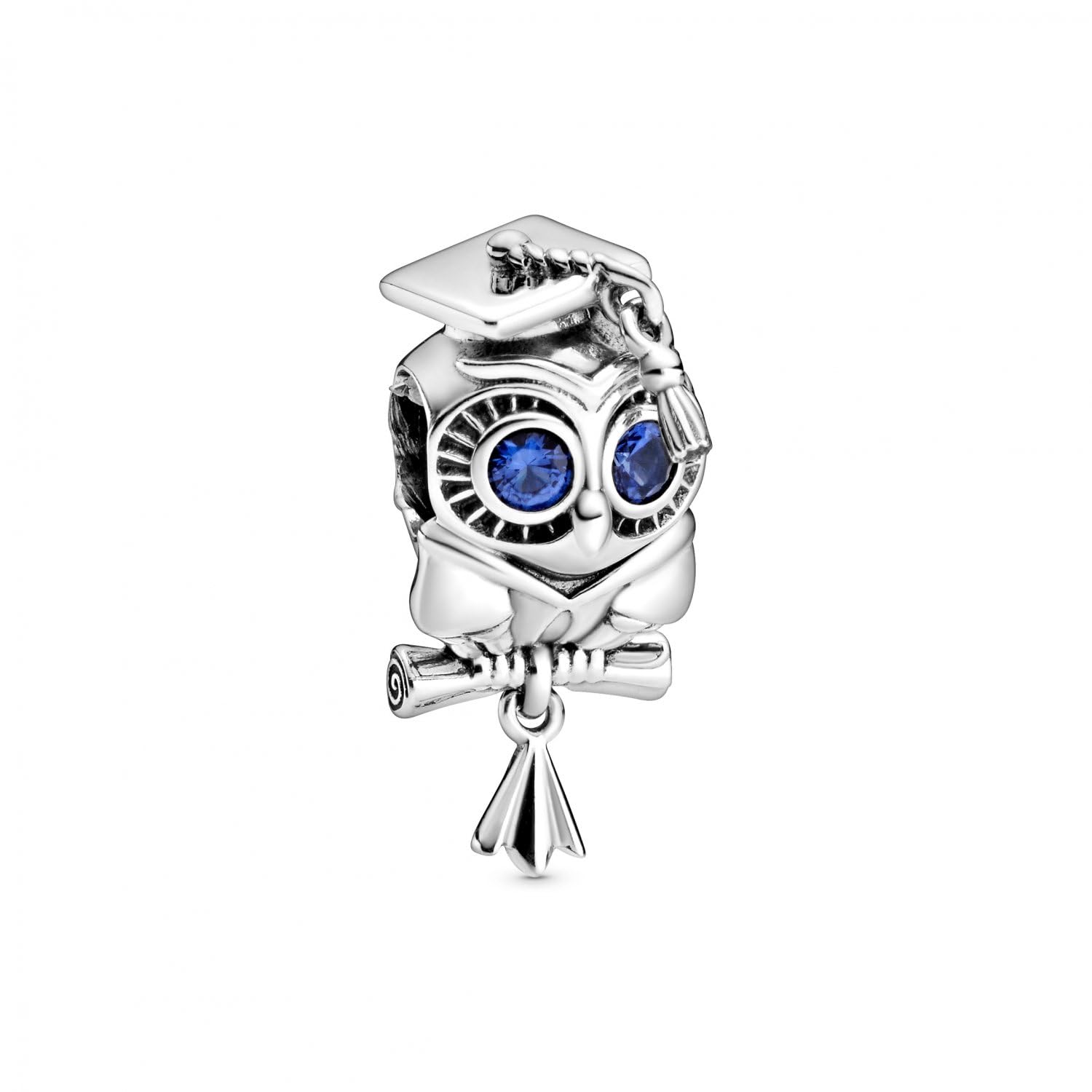 Pandora Wise Owl Graduation Charm - Compatible Moments Bracelets - Jewelry for Women - Gift for Women - Made with Sterling Silver & Man-Made Crystal