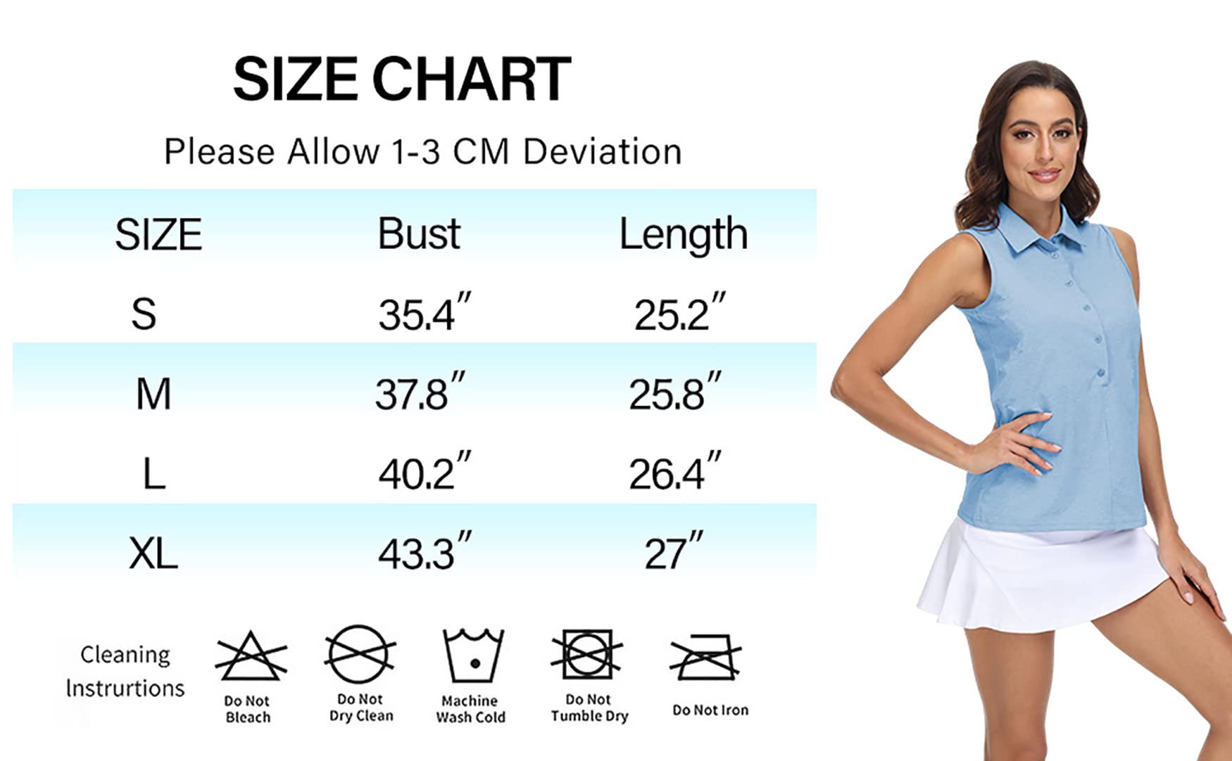 TrendiMax Womens Golf Polo Shirts Sleeveless Quick Dry Sport Top Button Summer Workout Tank Tops Light Green