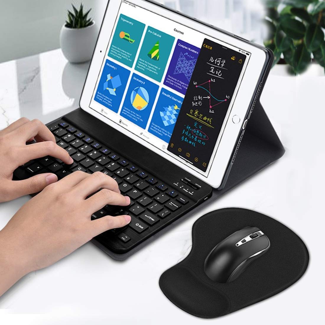 Office & Gaming Mouse Pad with Wrist Support Gel Cushion Rest Desk Mat for Desktop Computer, Laptop, MacBook, Notebook Magic Mouse Keyboard Home, Game Accessories GMP40 9.1 X 7.1 in- Black