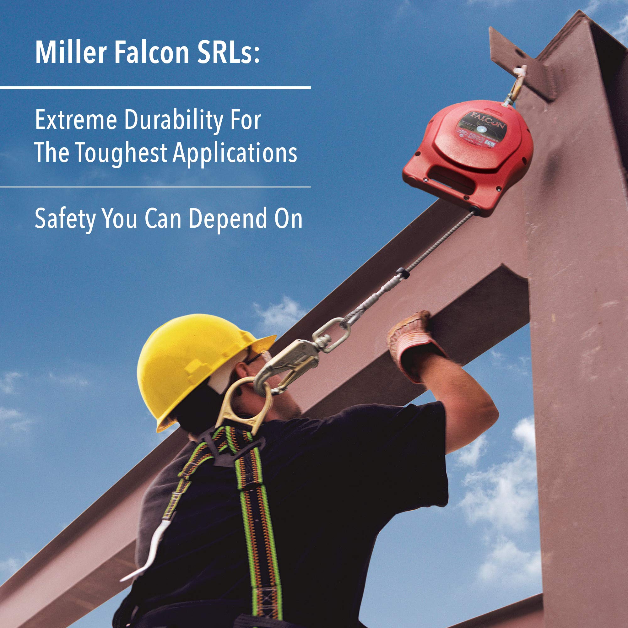 Miller by Honeywell Falcon 20-Foot Self-Retracting Web Lifeline with Swivel/Carabiner & Snap Hook (MP20P-Z7/20FT)