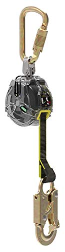 MSA 63011-00B V-TEC Mini Personal Fall Limiter - 6' (1.8m), Single-Leg, 36C Snaphook Anchorage Connection, Steel Carabiner Harness Connection, Retractable Web Lanyard