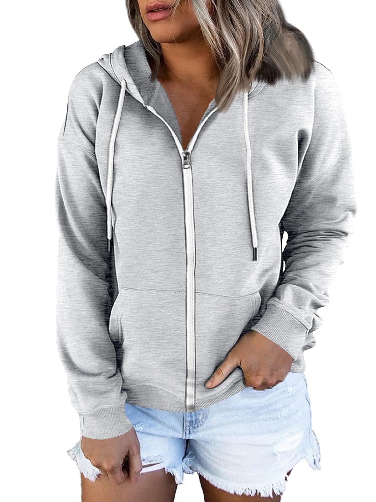 Trendy Queen Womens Hoodies Grey