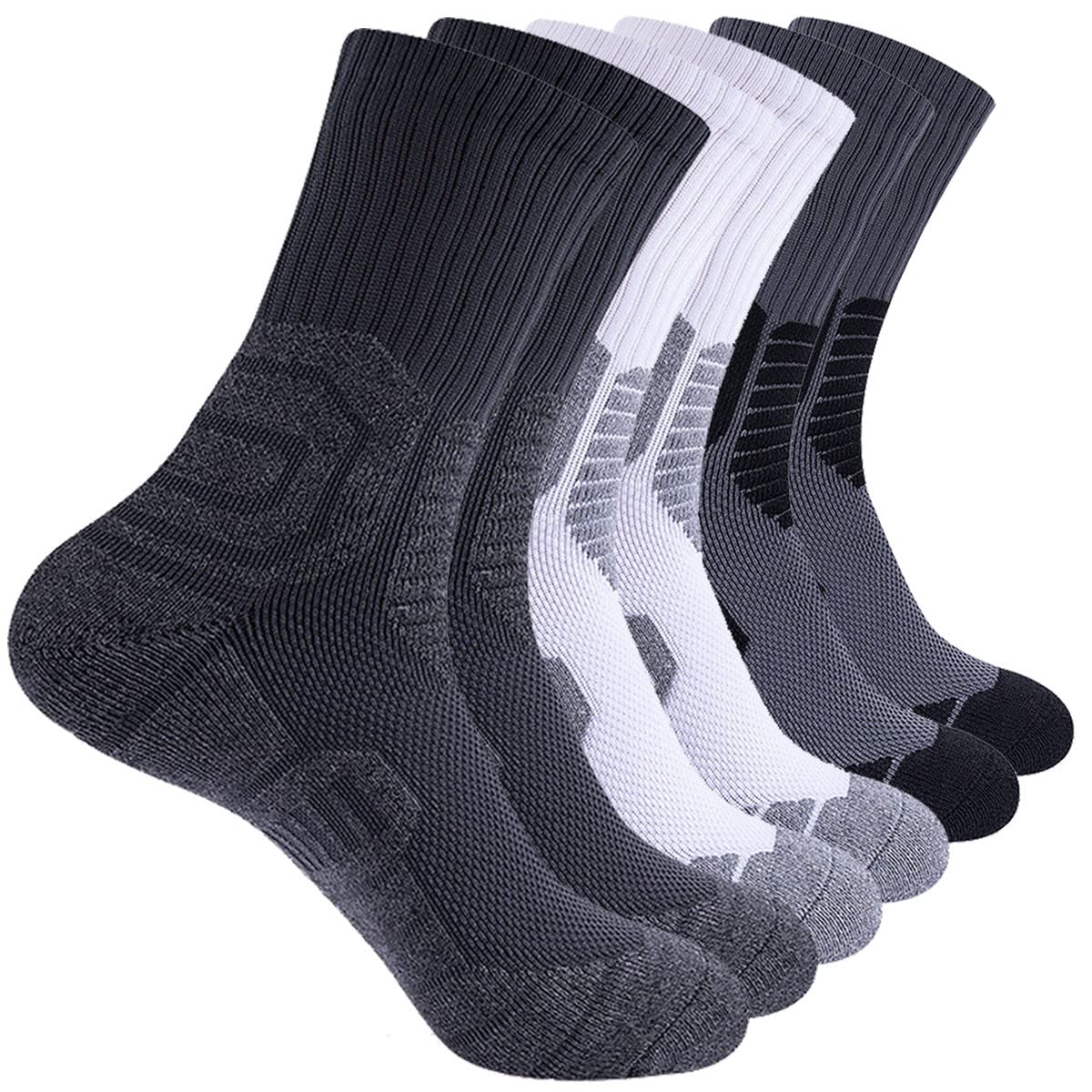Seiciviy Athletic Socks For Men Compression Socks Ankle Mens Running Workout Size 6-14 Cycling Sports Outdoor Crew Socks