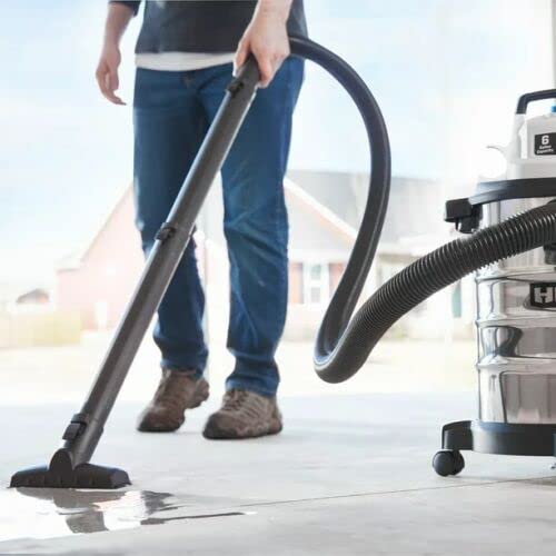 TELES 6 Gallon 5 Peak HP Stainless Steel Wet Dry Vacuum with Casters Powerful Cartridge Filter