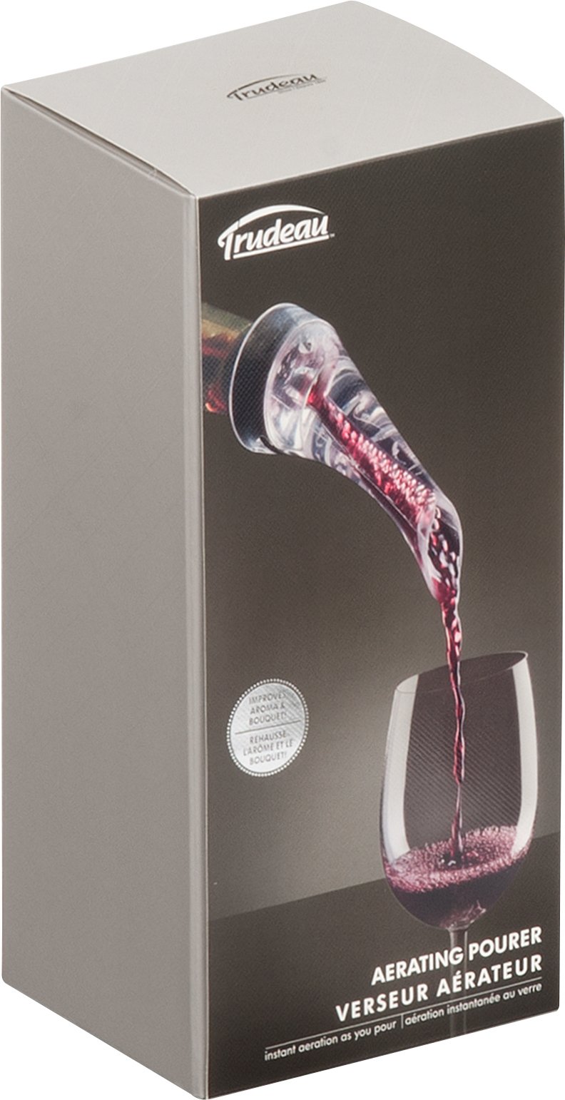 Trudeau Aroma Aerating Pourer with Stand Red Wine Bottle Aerator Spout,