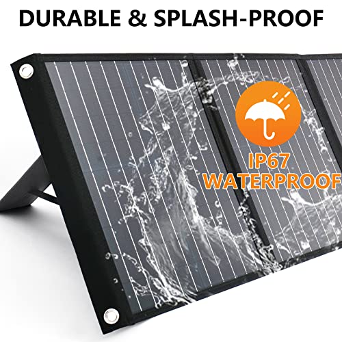 PHYLEKO Solar Panels,100W 18V Portable Solar Panel,IP67 Waterproof Solar Panel Charger for Camping, Foldable Solar Panel Monocrystalline USB Solar Charger for Power Station,Generator,iPhone,Camping