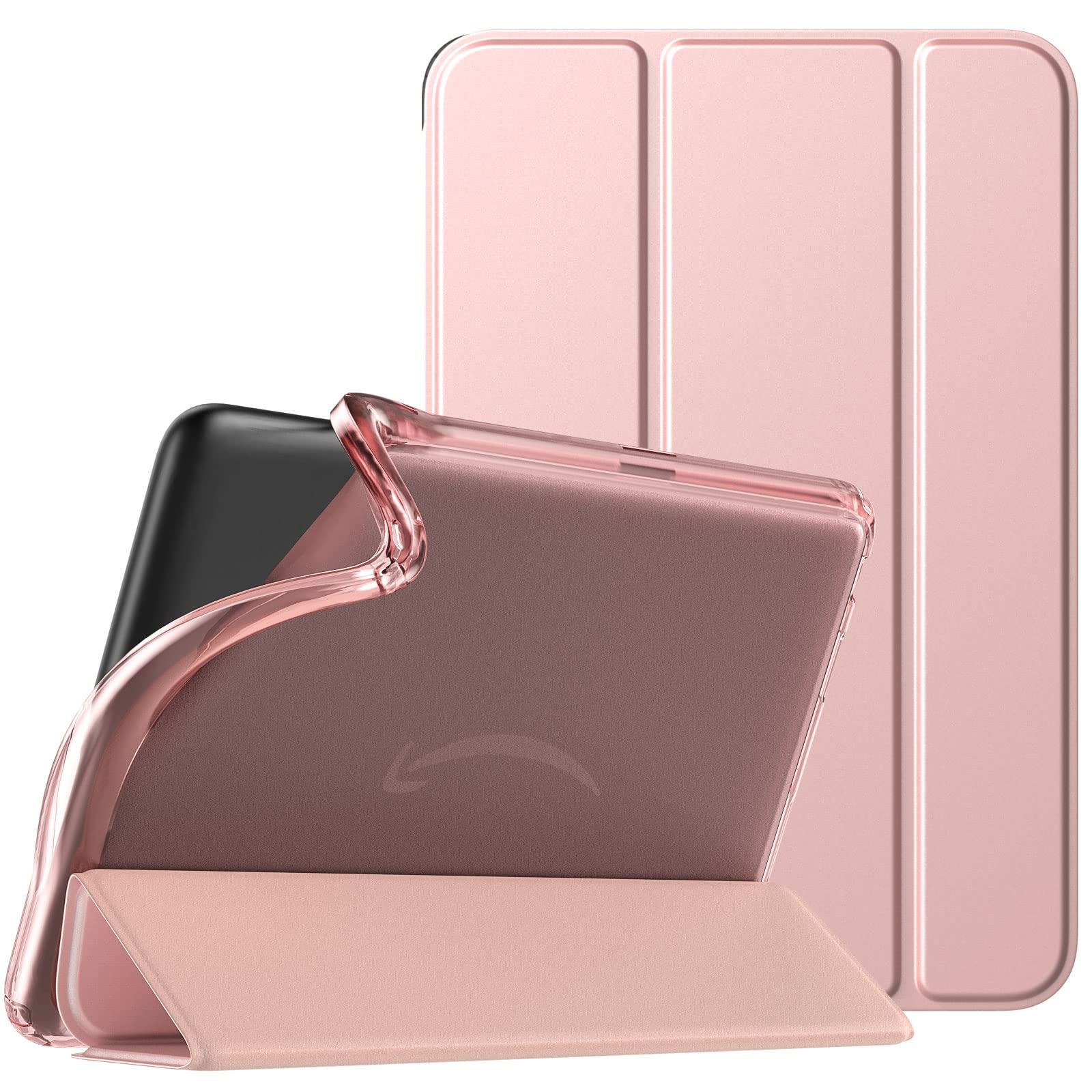 TiMOVO Case Fits All-New Kindle Fire 7 Tablet (7", 12th Generation, 2022 Release), Soft TPU Frosted Back Cover Protector, Ultra Slim Smart Shell with Auto Wake/Sleep, Rose Gold