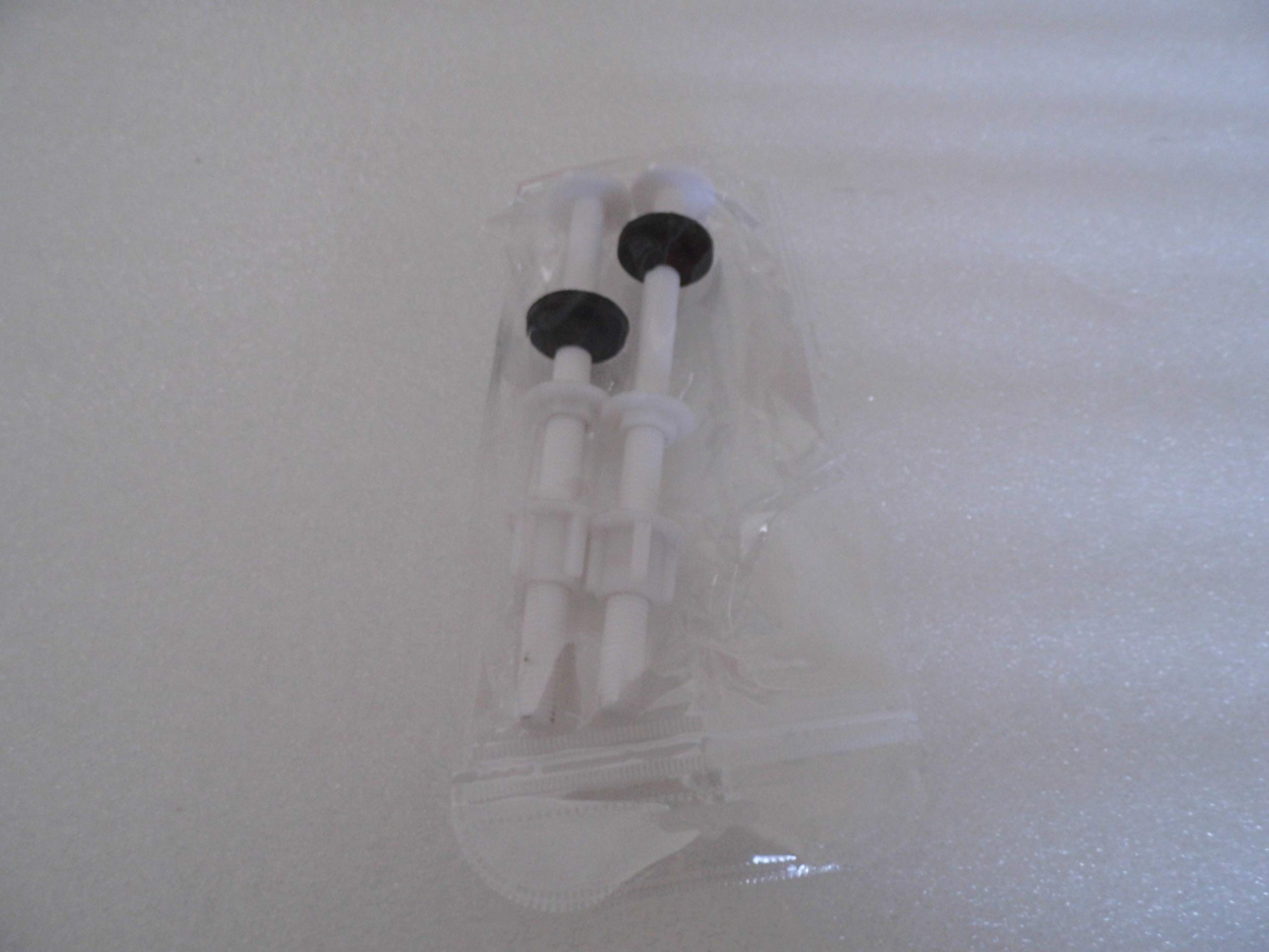 Toilet Seat Bolts, Made for Raised Toilet Seats, Two Hinge Bolts, Nylon Plastic, 6 Inch by 3/8 Inch Heavy Duty Bolts with Rubber Washers and Easy Screw Hex Nuts