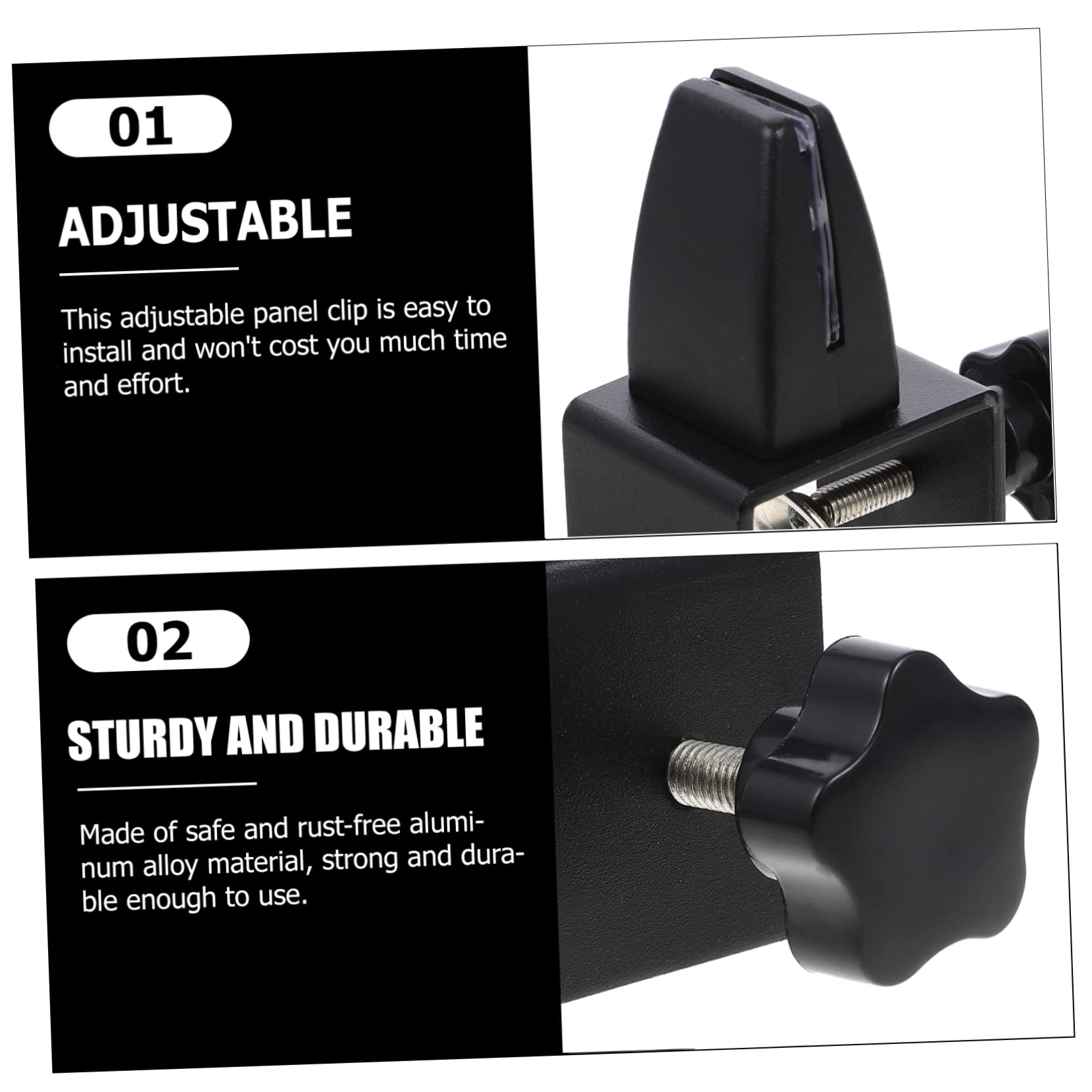 MAGICLULU 2pcs Partition Clip Glass Office Desk Mount Desk Partition Clamp Privacy Panel Clamp Adjustable c Shape Clamp Acrylic Desk Privacy Panel Clip Desktop Divider Aluminum Alloy