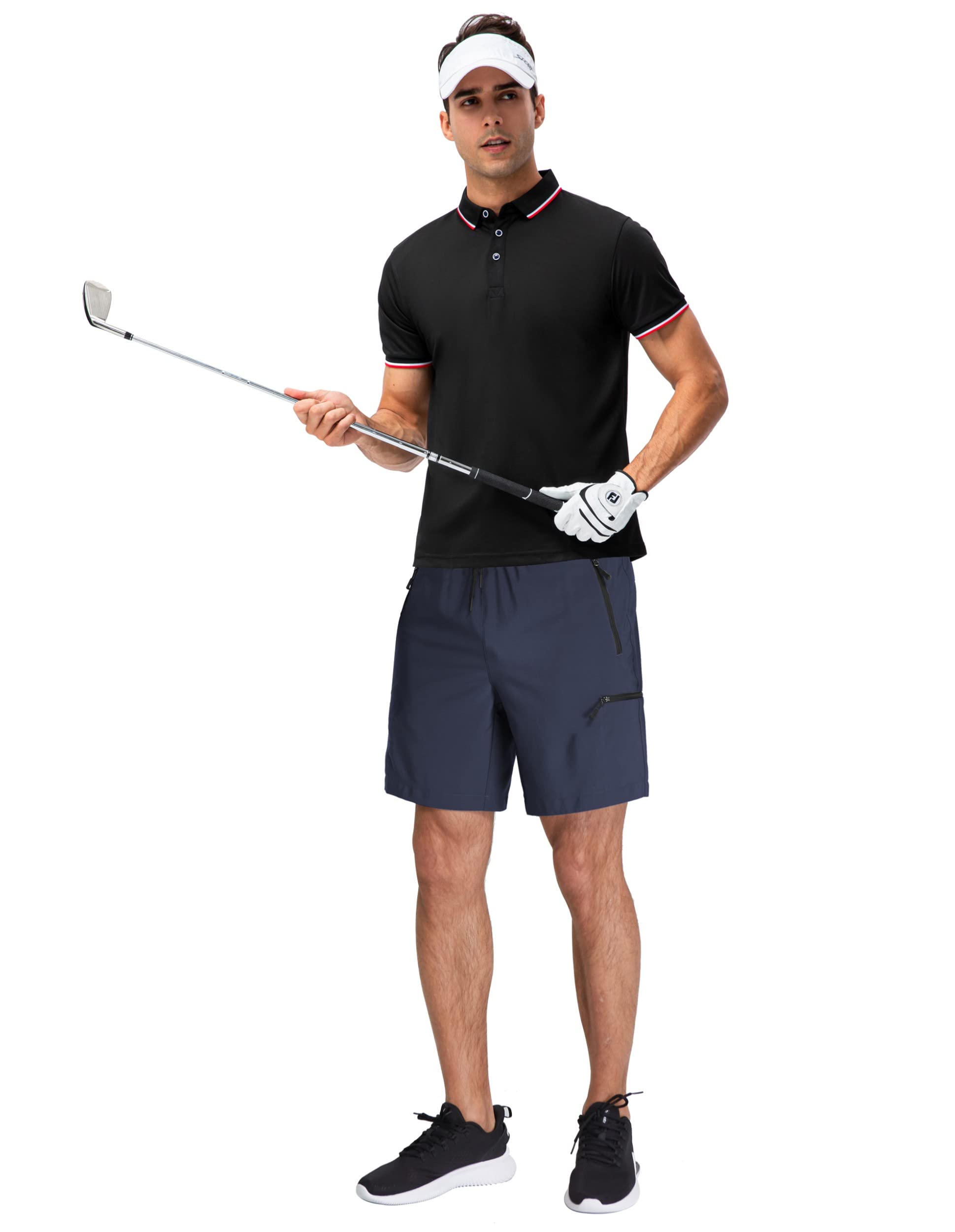 SPECIALMAGIC Men's Golf Cargo Shorts Lightweight Quick Dry Shorts Hiking Shorts Camping Travel with Multi Pockets Navy Blue XL