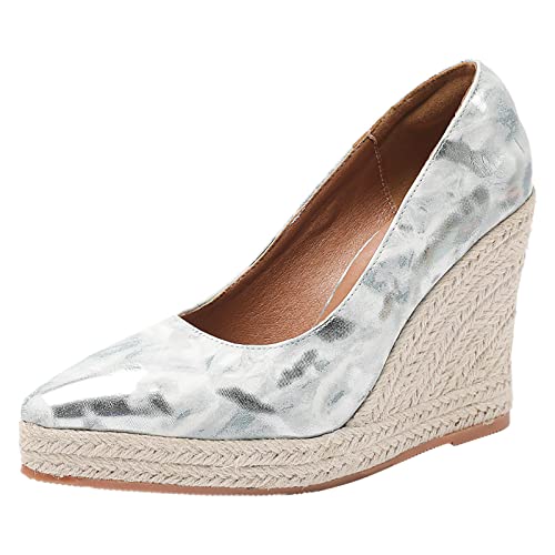 Spring and Autumn New Slope Heel Thick Sole Pointed Shallow High Heel Slope Heel Shoes Hidden Wedge Tall Boots Women