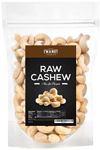 Raw Whole Unsalted Cashews 48oz (3 lb) 100% Natural | No Chemicals | Batch Tested Gluten & Peanut Free | Non-GMO | Keto and Paleo Diet Friendly