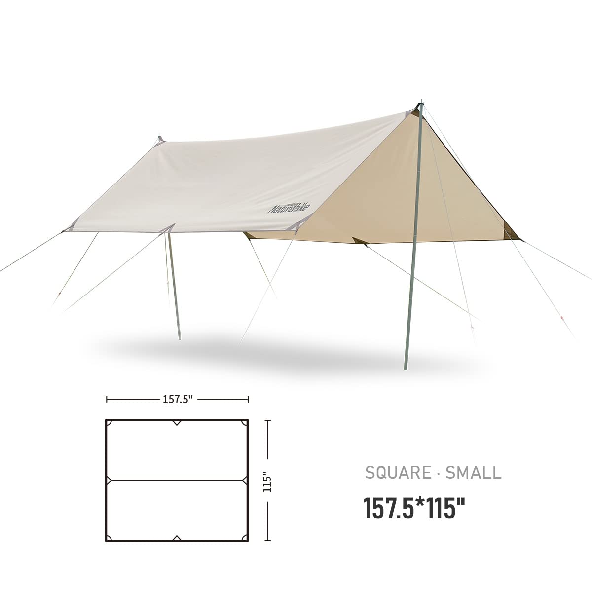 Naturehike 13ft X 9.6ft Large and Ultra-Light Canopy, Rainproof, Sunscreen, Windproof Outdoor Camping Picnic Tent Awning for 4-6P (400292cm)