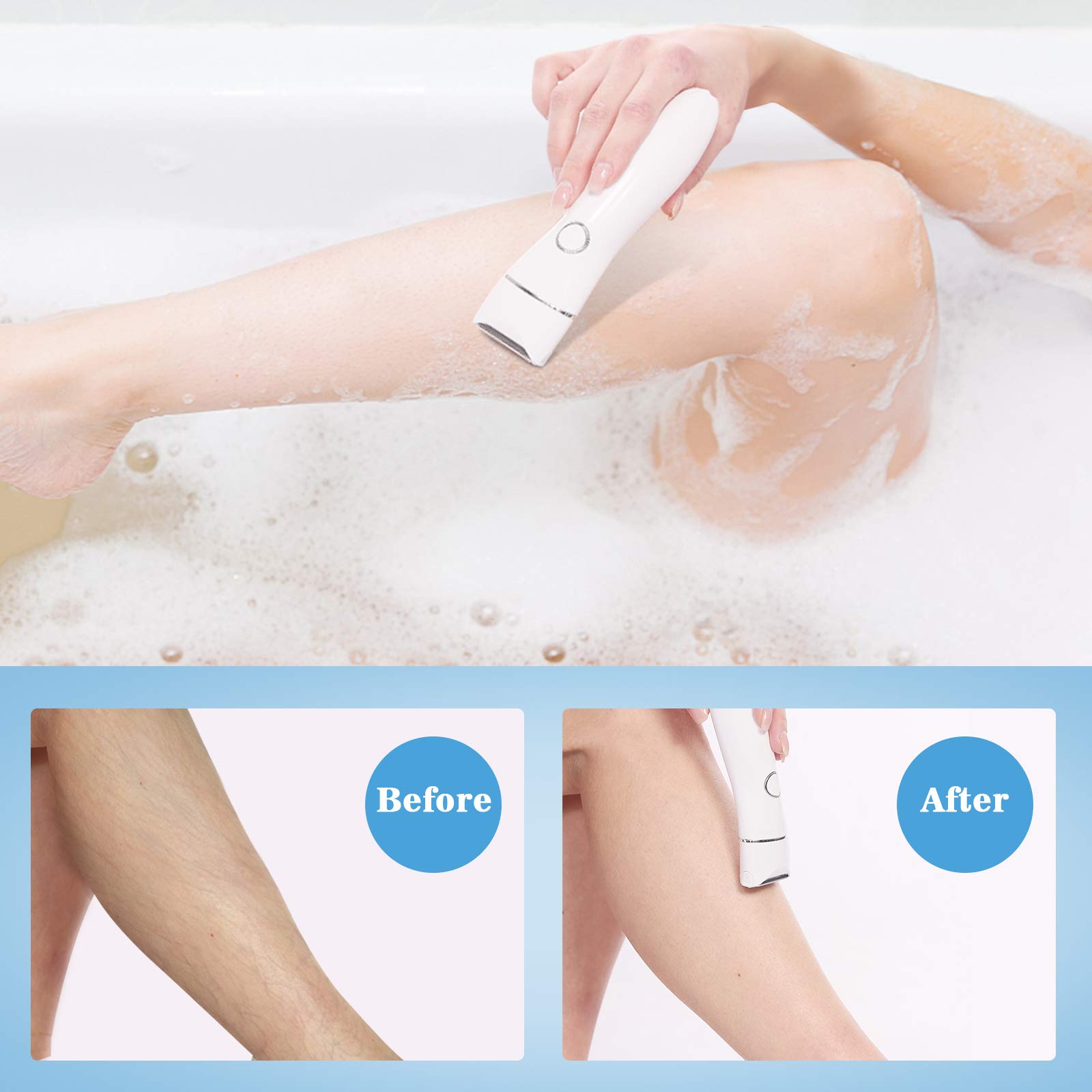 NEWDERMO Electric Rechargeable Razor Shaver Epilator Lady Hair Removal Body Face Undeararm Armpit Bikini for Women