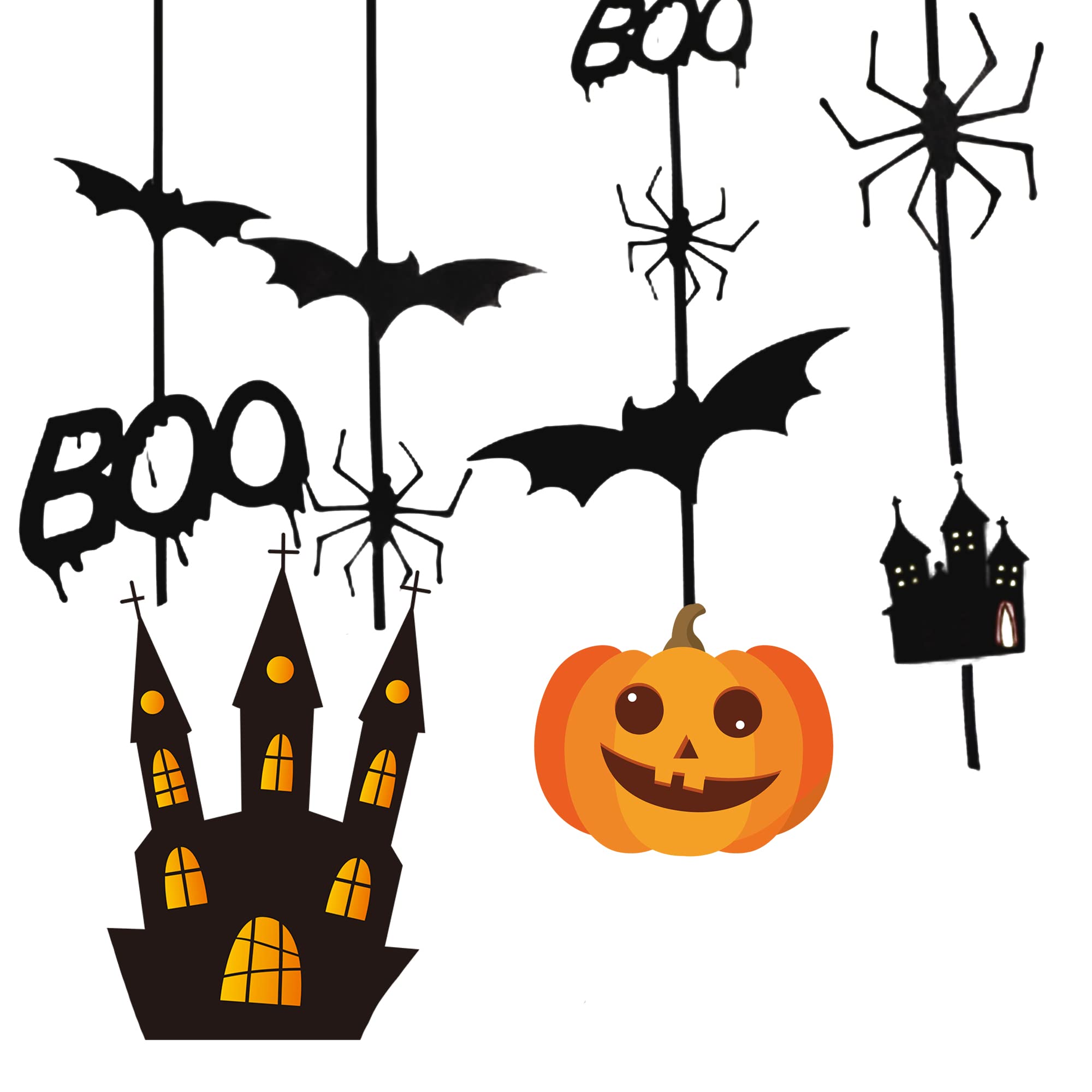 Warckon 141Pcs Halloween Shrink Plastic Kit Include 8 Pcs Traceable Halloween Shrinky Plastic Paper and 8 Pcs Blank Shrinky Plastic Sheets and 125 Keychains Accessories, for Kids Creative Craft