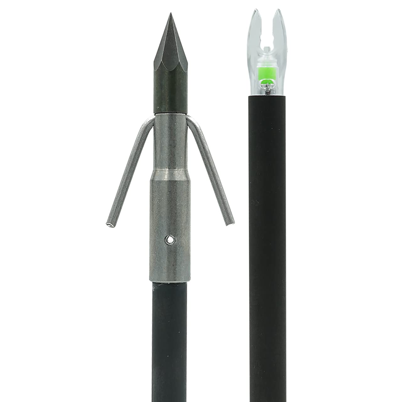 Muzzy 1320-C Lighted Carbon Composite Arrow with Carp Point (Green X Nock Included)