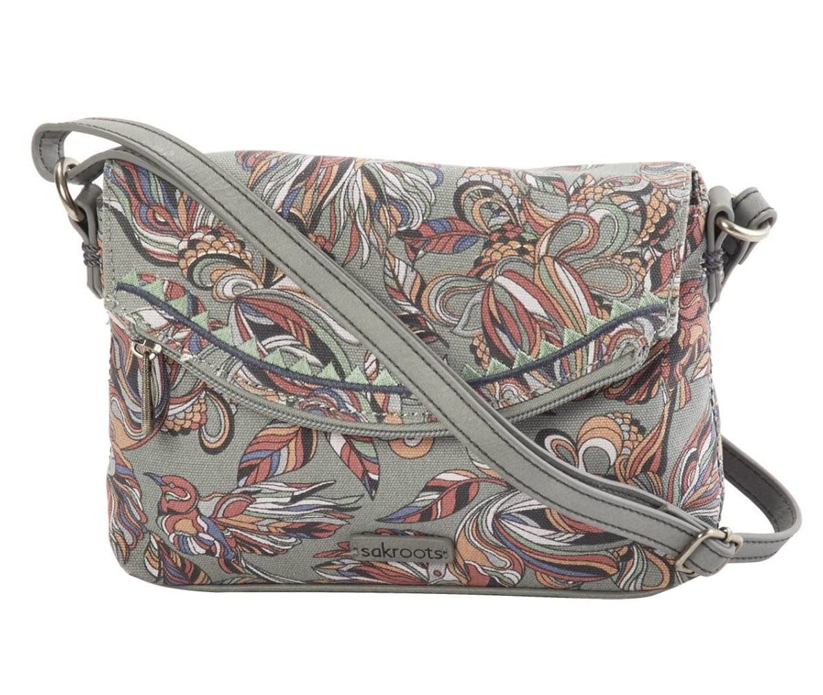 Sakroots Pacific Mini Crossbody (Grey Treehouse)