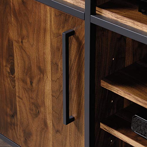 Sauder Nova Loft Credenza, L: 61.97" x W: 17.32" x H: 34.29", Grand Walnut Finish